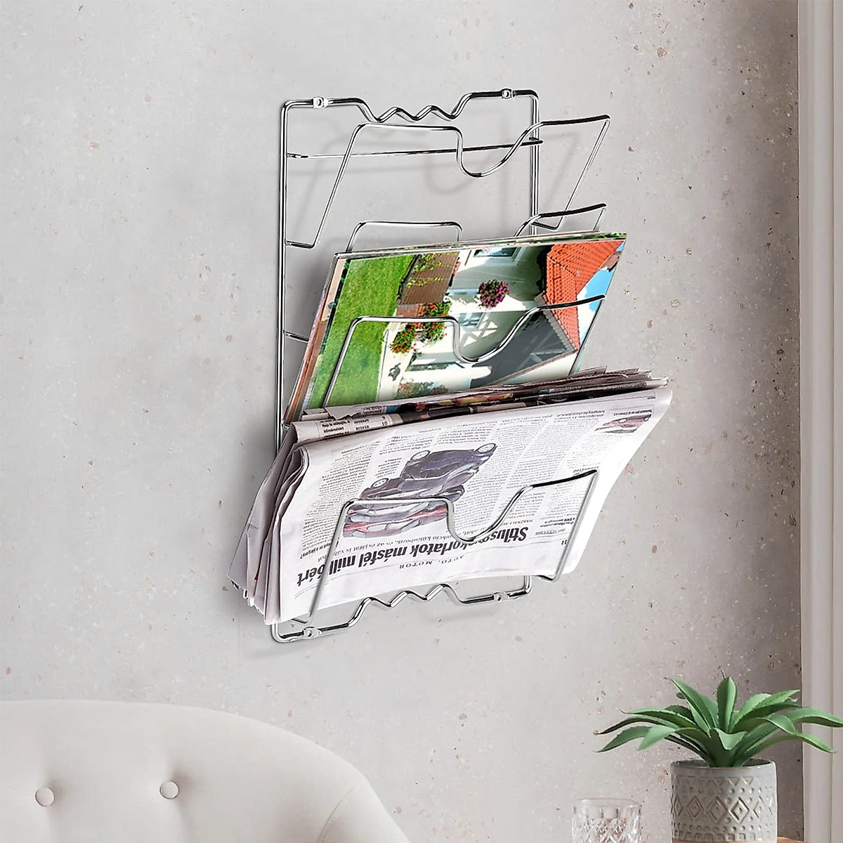 AYNEFY 5-Tiers Pot Lid Rack, Wall Mount Pot Lid Holder Multi Tiers Pan Lid Holder Cabinet Door Storage Rack Cookware Stand Holder for Home Kitchen Cabinet Pantry