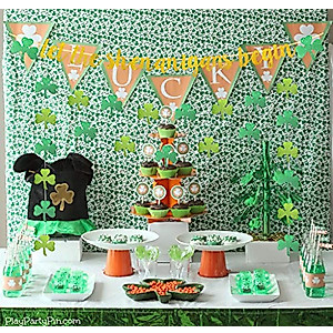 Weimaro Let The Shenanigans Begin Banner, Glittery St. Patrick’s Day Decorations, Indoor Home St Patricks Day Sign, St Patty’s Day Deocrations, Welcome Irish Party Decorations Supplies