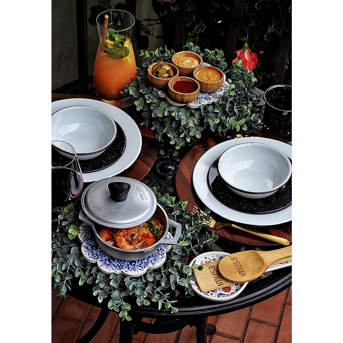 IMUSA USA (12 PACK) 0.7Qt Traditional Colombian Mini Caldero (Dutch Oven) for Cooking and Serving, 0.7 Quart, Silver (GAU-80560KIT)