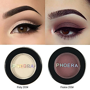 Phoera AQUAPURITY Waterproof Long Lasting Matte Eyeshadow Palette in 12 Pigment Color Face Powder Eye Shadow Cosmetic Cream Makeup Cosmetic (202 BLACK)