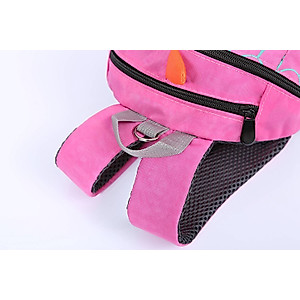 ZHUANNIAN Kids Toddlers Dinosaur Backpack with Safety Leash for Boys Girls(Hot Pink)
