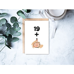 LillaGifts Funny 20Th Birthday Card - 19+1 Women Or Men - Sweet 20 Years Old Birthday Gift - Gift Perfect For Husband Wife Brother Sister, 5x7 inches