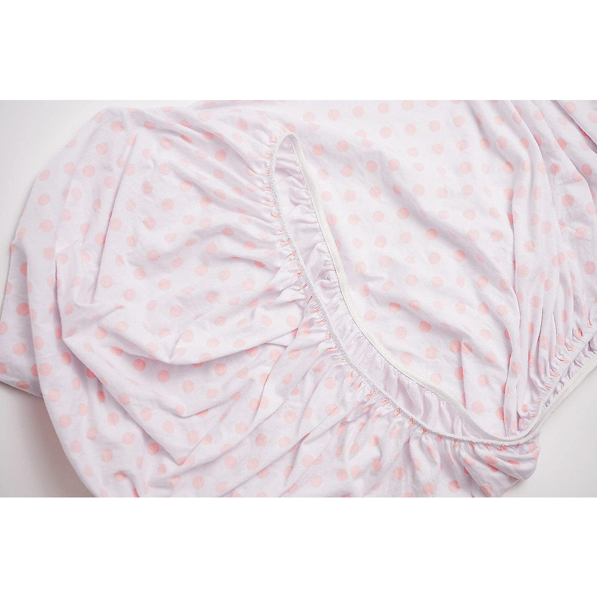 NODNAL CO. Pink Fitted Crib Sheet for Baby Mattress - Jersey Knit Cotton for Girl Nursery Bedding - Chevron, Polka Dot, and Stripe Crib/Toddler Sheets (Polka Dot)