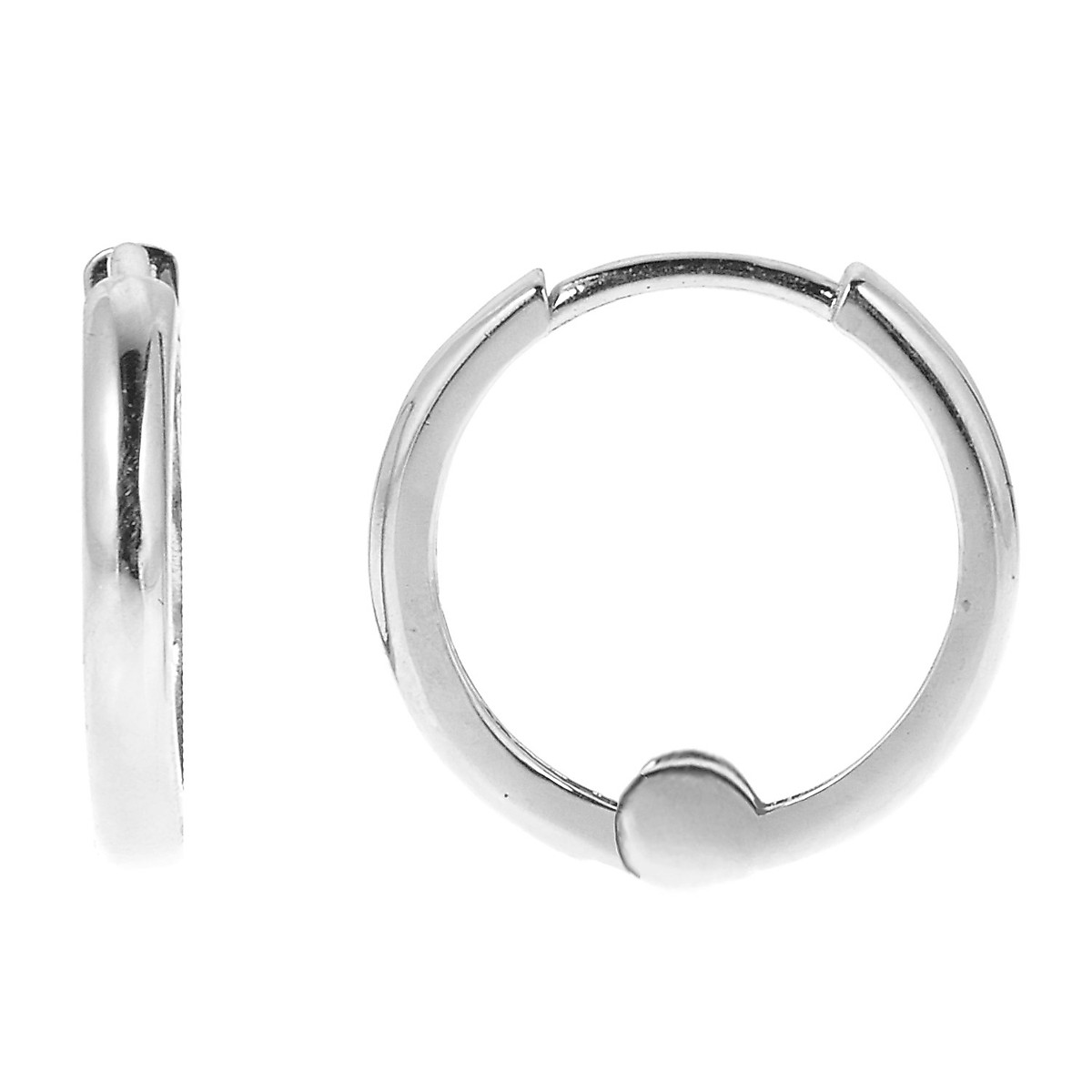 Ritastephens 10k White Gold Mini Huggies Hoops Earrings 1.5x9 Mm