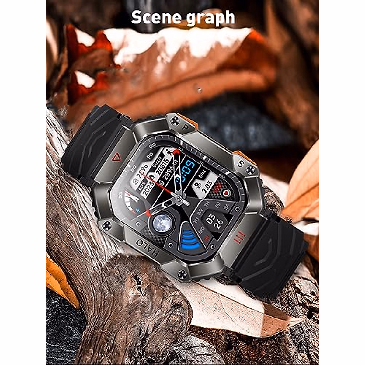 Coss Teo Smartwatch,100 Days Extra-Long Battery, New Real-time Elevation、barometers, IP68 Waterproof, AI Voice, 24-Hour Health, Heart Rate Sleep Monitor, 2'' Military SportWatch for Android iOS Phone