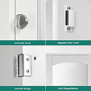 YITAHOME Bathroom Cabinet Medicine Cabinet Organizer, Wall Mounted Bathroom Cabinet with Mirror Door and Removable Shelf for Bathroom Living Room Laundry Bedroom, White