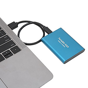 External Hard Drive, Portable Hard Drive SSD Storage Type C for PC, Desktop, Laptop, Compatible for OS X, for Windows 10 8 7 XP, for Linux(Blue 128GB)