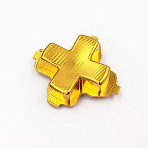 Replacement Aluminum Alloy D-Pad Dpad Key Button Metal Direction Button for Xbox One Cross Button (Gold)