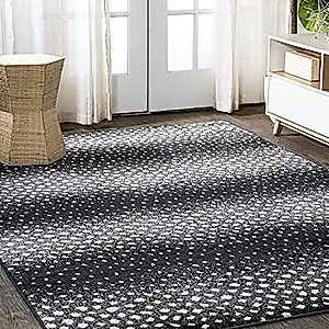 JONATHAN Y SAF100A-8 Antelope Modern Animal Indoor Area-Rug Casual Contemporary Striped Easy-Cleaning Bedroom Kitchen Living Room Non Shedding, 8 X 10, Black/Cream