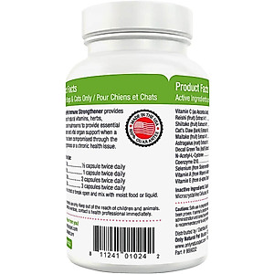 Only Natural Pet Immune System Strengthener Supplement for Dogs - Boost Healthy Cellular, Digestive, & Liver Function - Multivitamin Beta-Glucan & Antioxidant - 90 Capsules