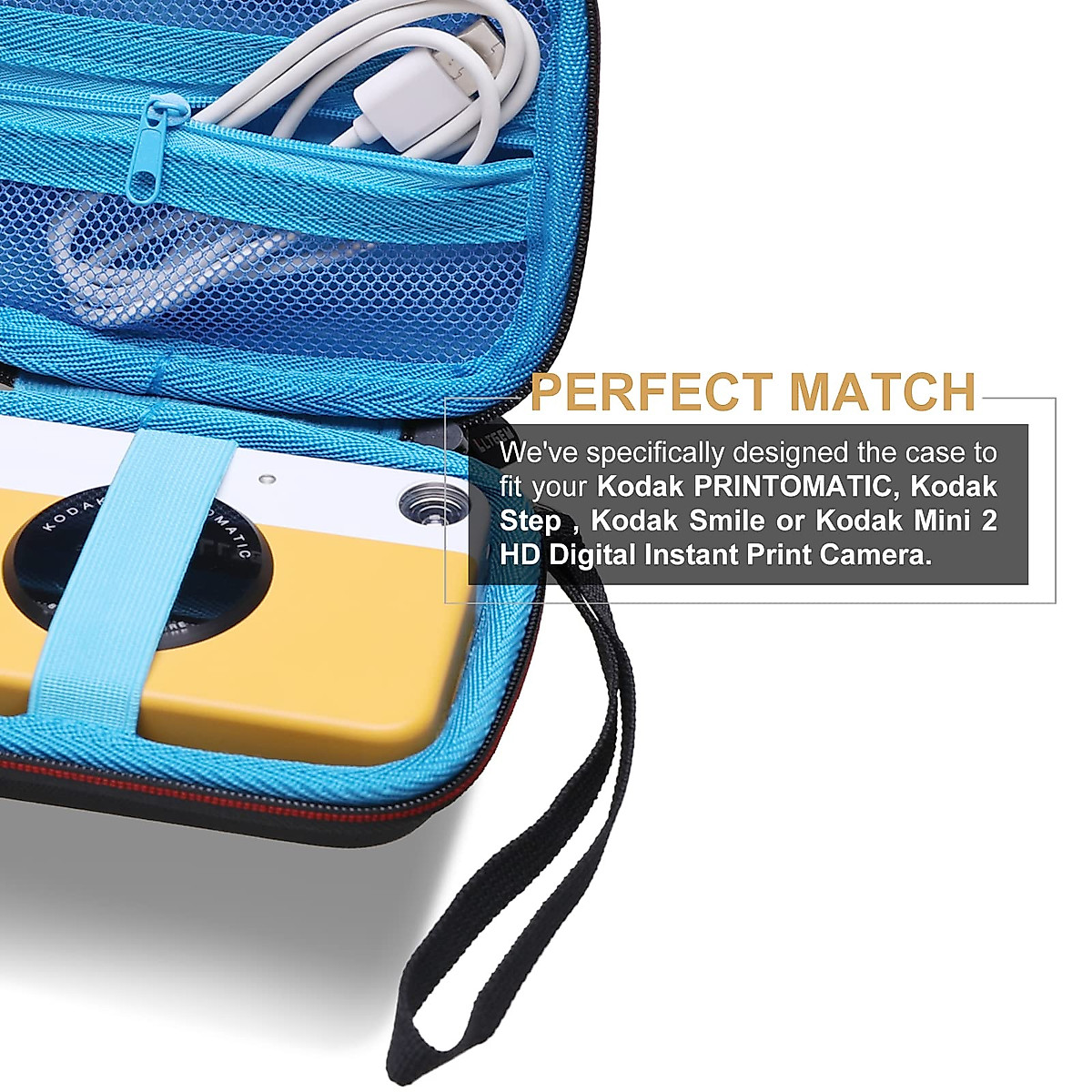 LTGEM Case Compatible with KODAK Printomatic/KODAK EKTAR H35 / KODAK Step Full-Color Instant Print Digital Camera(Inside: 5"x3.6"x1.7"), Blue, Case Only