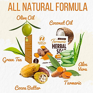 Turmeric Soap Bar for Face & Body - All Natural Turmeric Skin Soap - Turmeric Face Soap Reduces Acne, Brightens Scars & Cleanses Skin - 4 Oz Turmeric Bar Soap for All Skin Types Made in USA 2 Pack