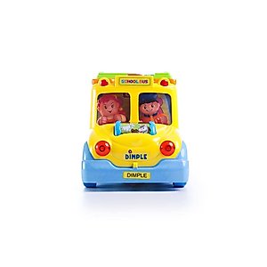 Dimple Educational Interactive School Bus Toy with Tons of Flashing Lights, Sounds, Responsive Gears and Knobs to Play with, Tons of Fun for Toddlers for Kids (Single)