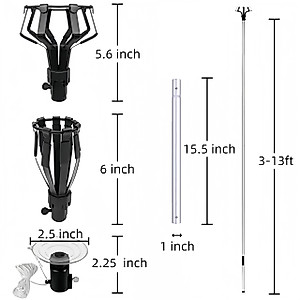MAEATHOO 12FT Light Bulb Pole Changer for High Ceilings, Bulb Changing Pole Extension with Basket and Suction Cup, Household Camping Bulb Removal Tool