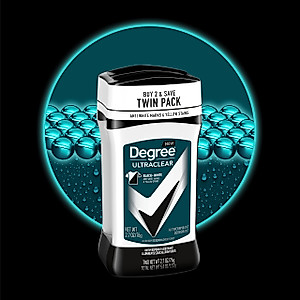 Degree Men UltraClear Antiperspirant Deodorant Black+White 2 Count 72-Hour Sweat & Odor Protection Antiperspirant For Men With MotionSense Technology 2.7 oz
