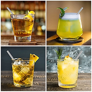 Kiemeu Short Metal Straws For Kids, Small Straws For Cocktails, Reusable Cocktail Straws For Drinks 5.5 Inch