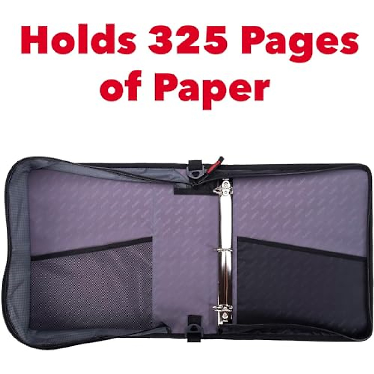 Case-it The Universal 2.0 Zipper Binder -1.5 Inch O-Ring - Removable Padded Pocket Holds Up to 13" Laptop/Tablet - Multiple Pockets - 325 Page Capacity - Comes with Shoulder Strap - Fire Red LT-207