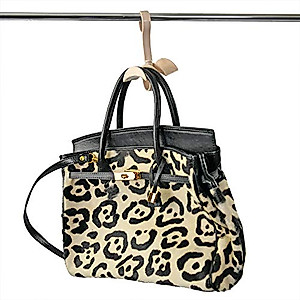 Home-X 3 Pcs Rotating Handbag Hanger for Closet, Purse Organizers, Closet Organizers, Handbag Storage, Purse Hanging Closet Hooks-Beige