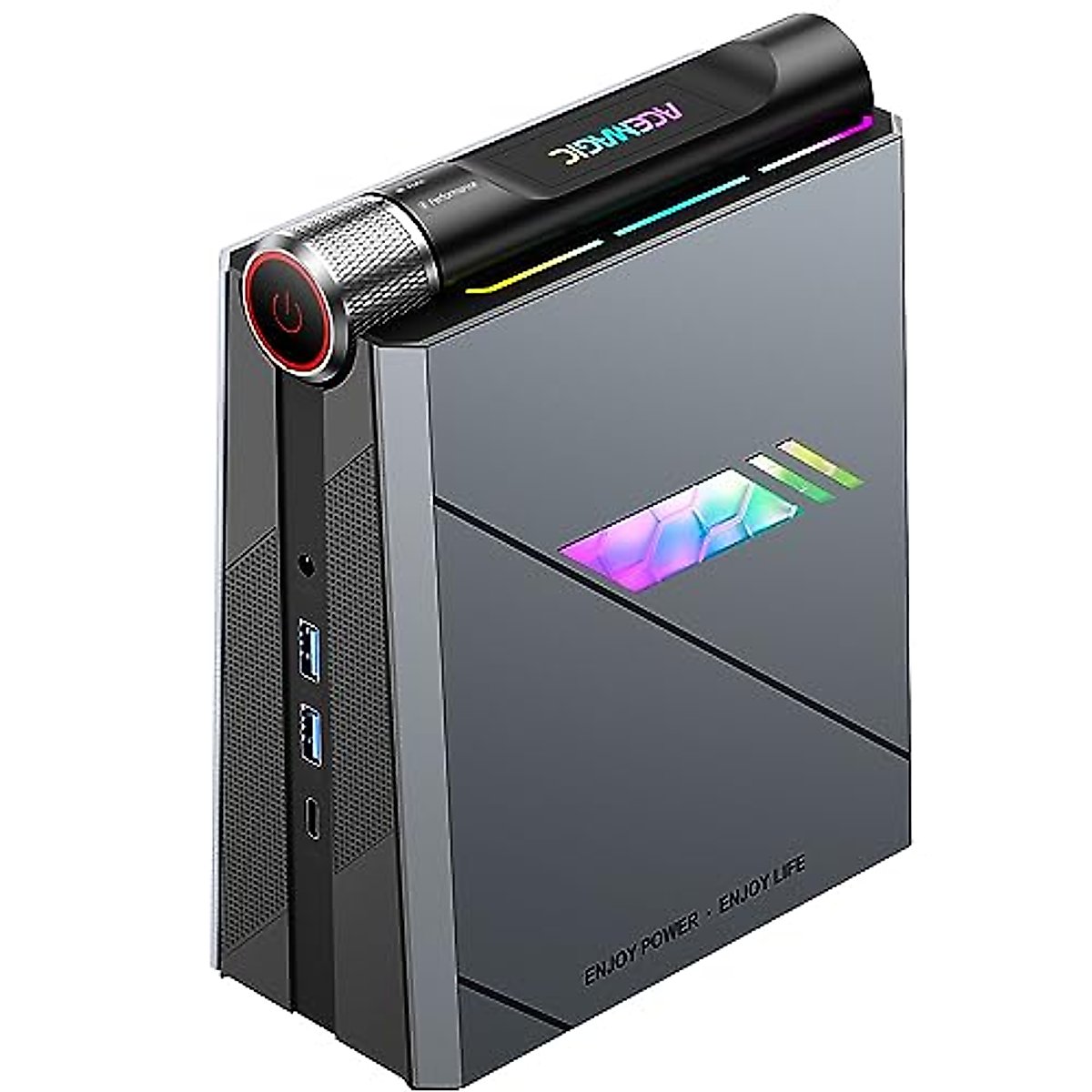 [Mini Gaming PC] Intel Core i9-11900H, up to 4.9GHz, 16GB DDR4 Dual Channel 512GB M.2 NVMe SSD, Mini PC [3 Adjustable Mode/RGB Lights] Mini Computers 4K Triple Display, Desktop Computer WiFi6, BT5.2