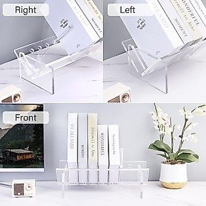 Sumerflos Acrylic Desktop Bookcase, Book Storage Organizer Bookshelves, Clear Mordern Tabletop Storage Rack for Office Home Shelf Display for Cd/Magazine/Book - Clear