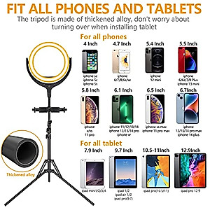 LUXSURE Selfie Ring Light with Phone Tripod Stand,Tripod for iPhone/iPad with Ring Lights,10" LED Touch Control Circle Lighting with Phone Holder for Video Recording/YouTube/Tiktok/Live Stream/Makeup