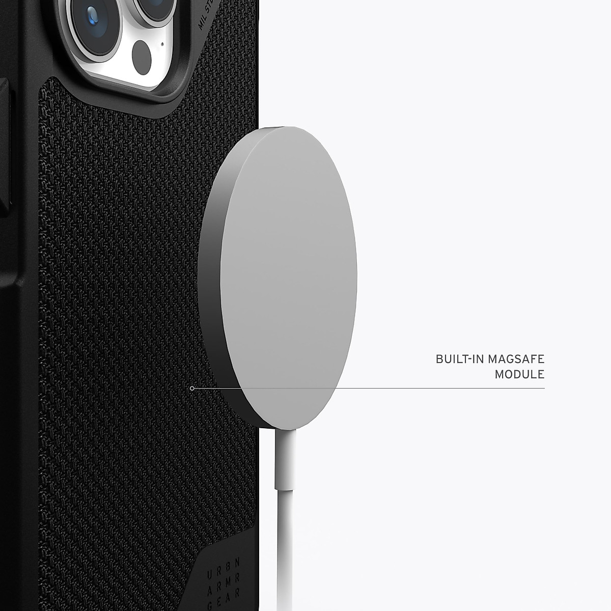 URBAN ARMOR GEAR UAG Case [Updated Ver] Compatible with iPhone 15 Pro Case 6.1" Metropolis LT Kevlar Black Built-in Magnet Compatible with MagSafe Charging Rugged Military Grade Protective Cover