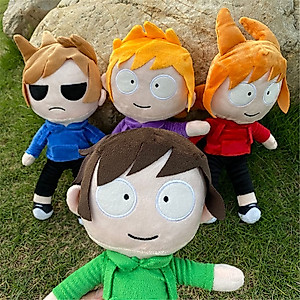 ZYSMJSY 12.6-14.9in Eddsworld Plush Doll, Eddsworld Plushies, Tord Eddsworld Toy, Tord & Matt/Tom & EDD Soft Stuffed Animals Doll, Tord Doll Toys for Fans of Eddsworld. (4 PCS)