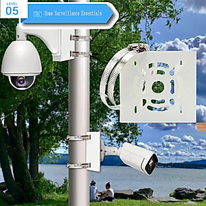Ahn'Qiraj Universal Vertical Pole Mount Adapter Wall Mounting Loop Bracket for CCTV Security Camera Ptz Dome with (2 Pack)