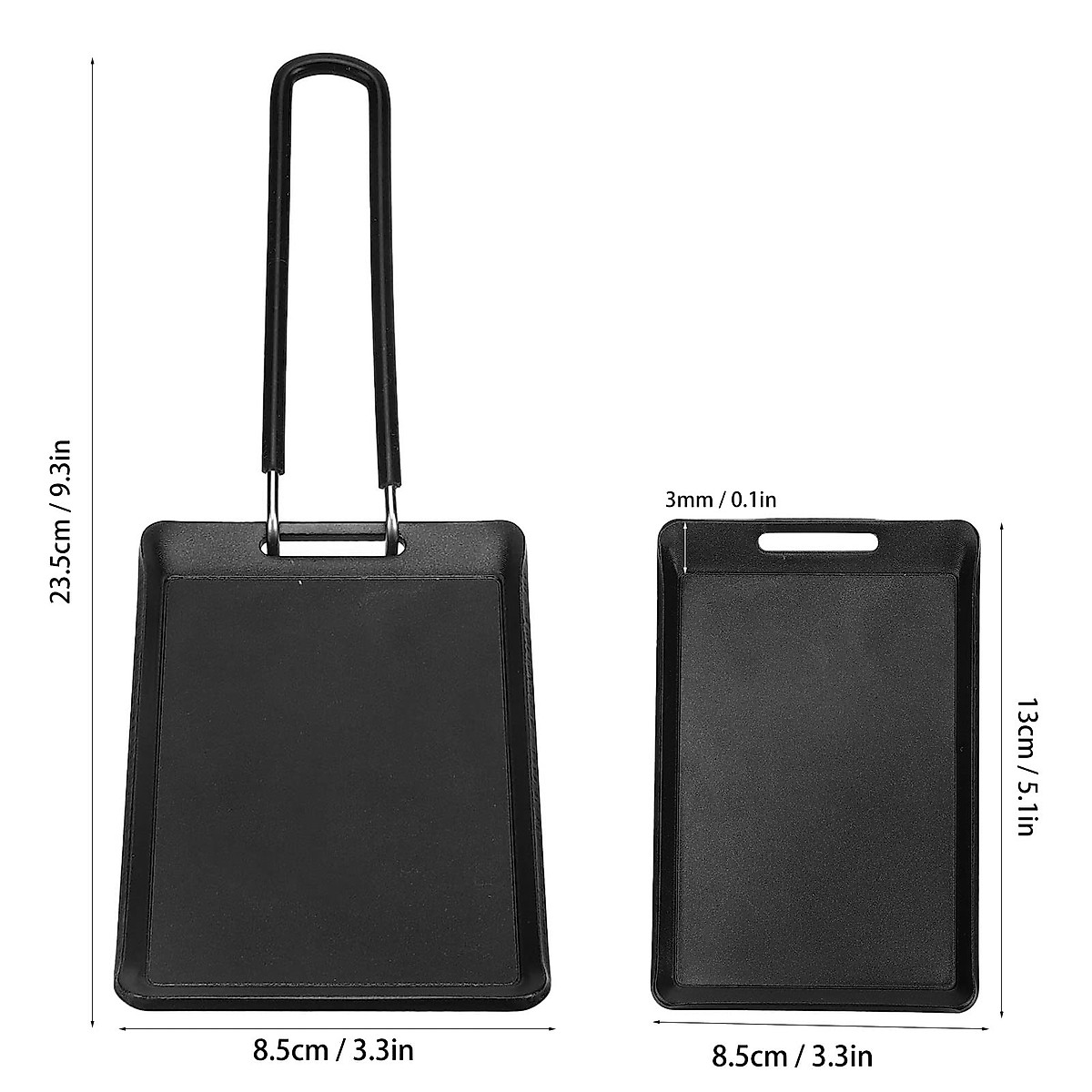 Grill Pan, Small Nonstick BBQ Grill Pan with Detachable Handle, 5.1 x 3.4 in Multipurpose BBQ Grilling Pan Steak Frying Pan Heating Evenly and Quickly for Kitchen, Traveling, Camping