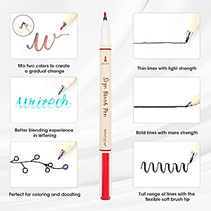 WRITECH Brush Tip Marker Pens - Vibrant Artist Colors