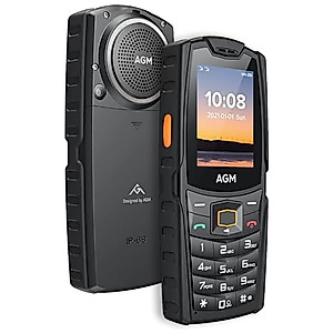 AGM M6 4G Rugged Phone, Cell Phone for Seniors & Kids, Dual SIM IP68/IP69K Waterproof Phone, MIL-STD-810H, T-Mobile, 2.4" Screen, 48+128MB, 2500mAh Battery, Black, Big Button | Big Font | Big Speaker