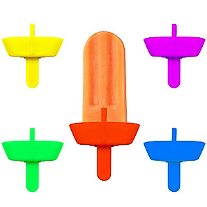 5PCS Drip Free Popsicle Holder, Reusable Silica gel Popcical Holder, Silicone burr-free safety Mess Free Frozen Treats Holder with Straw Popsicle Holder for Kids (5 colors)