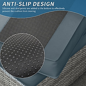 BRUXOLAY 3 Pack Patio Outdoor Cushion Covers, Waterproof and Fade Resistant Patio Furniture Cushion Covers for 4 Pack 4 Seat Wicker Rattan Patio Furniture,Only Cover 36x18x2,18x18x2,Gray