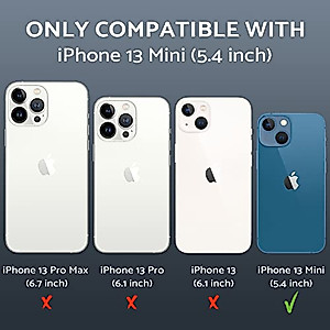 TORU MX Slim for iPhone 13 Mini Magnetic Case, Compatible with Magsafe, Hybrid Transparent HD Clear Case with Crossbody, Scratch Resistant, Air Bumper Shock-Absorbing Corners - Clear