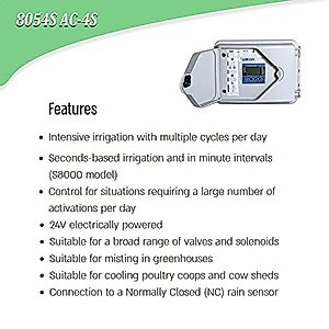 Galcon 8054S AC-4S Watering Timer Propagation & Irrigation Smart sprinkler Controller for Indoor & Outdoor with Daily / Cyclic Programming, Home or Gardens, Misting Seeds, Nurseries and Greenhouses