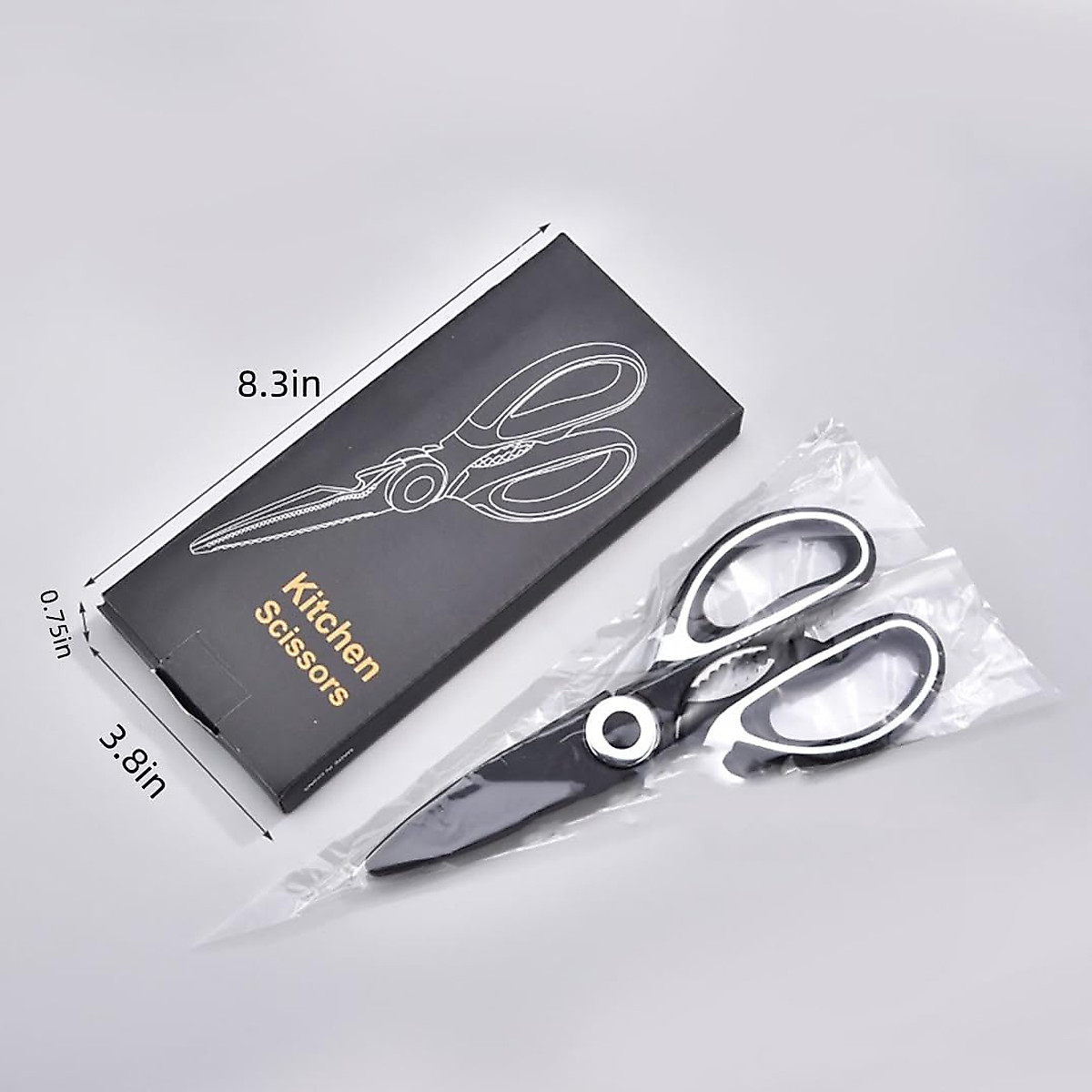 zhuolaiyan Kitchen Shears for Cutting Meat, Stainless Steel,Multipurpose Kitchen Scissors for Meat, Chicken, Fish, Vegetables, Herbs – Bottle Opener, nuts, etc.