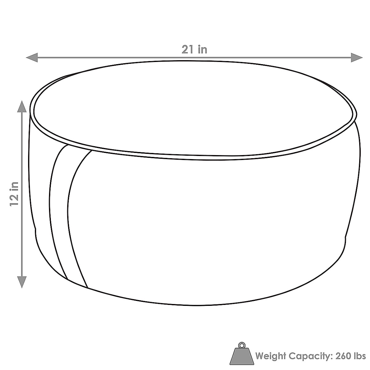 Sunnydaze 17-Inch Square Beach-Bound Stripe Indoor and Outdoor Decorative Throw Pillows Set of 2 with Zipper Closures and Inserts and Indoor and Outdoor Inflatable Ottoman Bundle