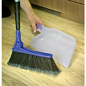 Camco Adjustable Broom and Dustpan - Portable & Compact Full Size Broom - Adjusts from 24-52 Inches, Ideal for RV, Marine, and Home Use (43623-A)