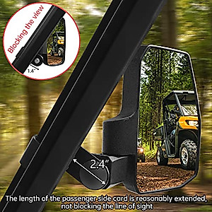 SHEJISI UTV Ranger Side Mirrors, Innovative automatic folding and resetting function, improving safety and driving experience, for Polaris Ranger General, Can Am Defender 2021+Commander Maverick Trail