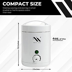 Nova Mini Wax Pot Warmer for Hair Removal - Hard Wax Capacity 4oz - Face and Body (120volt US Plug)
