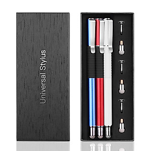 Waysse 3 Stylus Pens for Touch Screens, Capacitive Pen High Sensitivity & Fine Point, Universal Stylus with Clear Disc for iPhone X/8/8plus iPad/iPad Pro/iPad Mini and All Capacitive Touch Screens