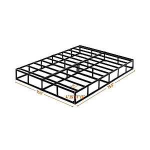 TATAGO King Box Spring 5 Inch Metal Box Spring King Size, King Box Spring Only, Low Profile Box Spring King with Cover, Heavy Duty Mattress Foundation/Bed Base, Easy Assembly, Noise Free, Non-Slip
