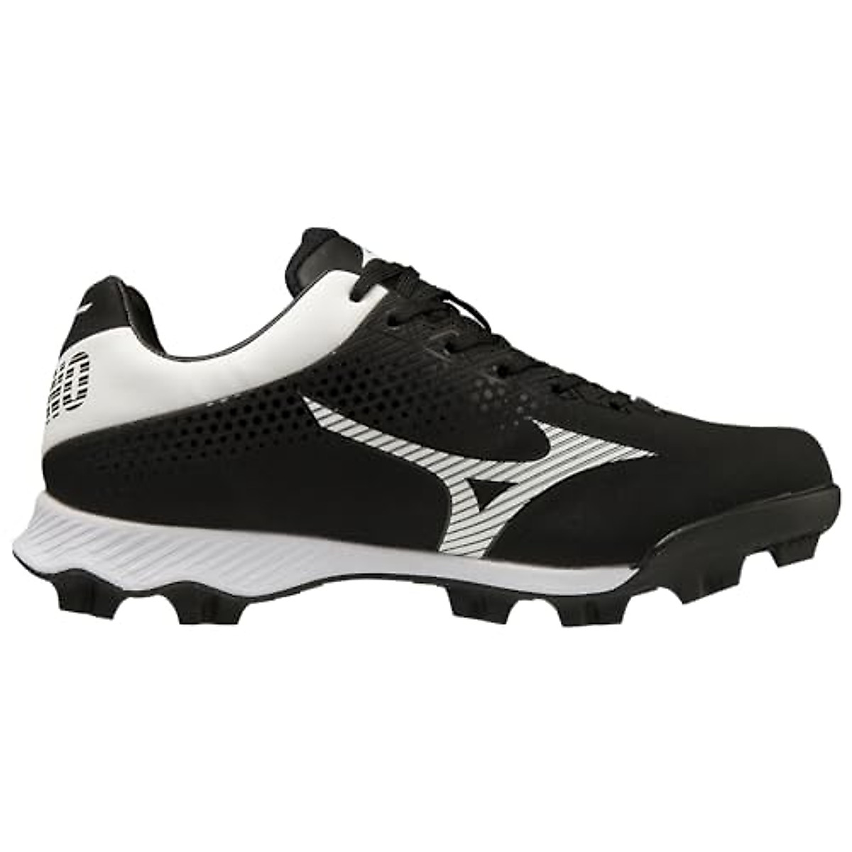 Mizuno Wave Finch Lightrevo Jr Softball Shoe, Black-White, 4
