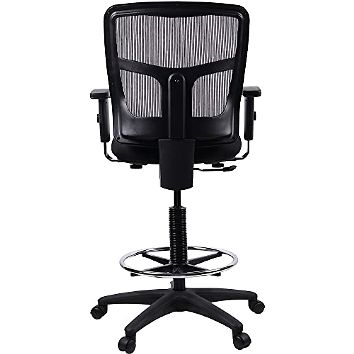 Lorell Ratchet Mesh Mid-Back Stool Chair 2.6" Height X 75.8" Width X 27.3" Length Black
