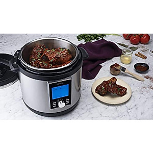 Zavor LUX LCD 6 Quart Programmable Electric Multi-Cooker: Pressure Cooker, Slow Cooker, Rice Cooker, Yogurt Maker, Steamer and more - Stainless Steel (ZSELL02)