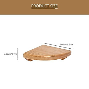 MUSISALY 1 Set Sector Partition Wall Mounted Shelves Wall Rack Kitchen Wall Shelves Corner Floating Shelves Floating Wall Shelves Storage Shelf Bathroom Sundries Holder Wooden Chocolate