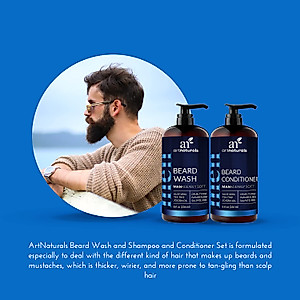 Artnaturals Beard Shampoo and Conditioner Set - Softens, Strengthens and Smooths Mustache and Beard Hair - All Skin and Hair Types