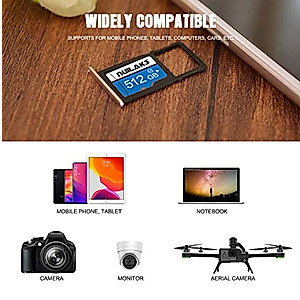 512GB Micro SD Card Memory Card Class 10 High Speed Ultra for Computer/Security Camera/Car Navigation/Drone/Smartphone