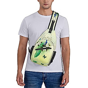 BCQJNB Peacock Boho Sling Backpack Crossbody Shoulder Bag Travel Hiking Daypack Gifts