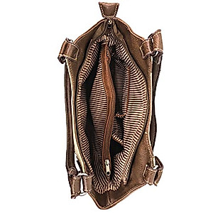 Zelris Turquoise Stone Concho Peacock Feather Women Conceal Carry Tote Purse Set (Beige)